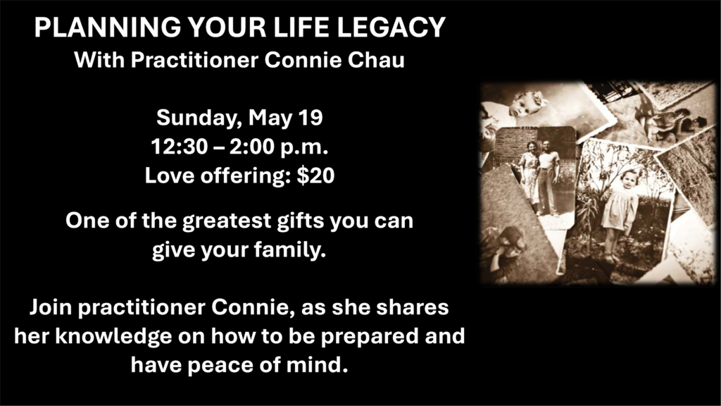 May 19 - PLANNING YOUR LIFE LEGACY - calgarycsl.org